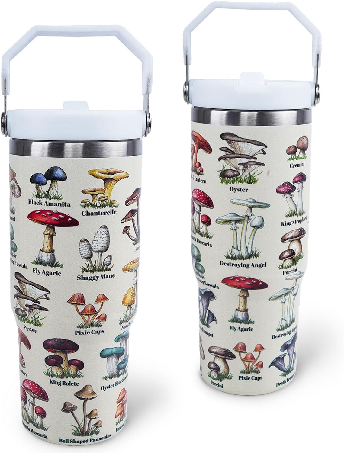 Mushroom Cup 30 oz Tumbler with Handle Flip Straw Leak Proof - 30oz ...