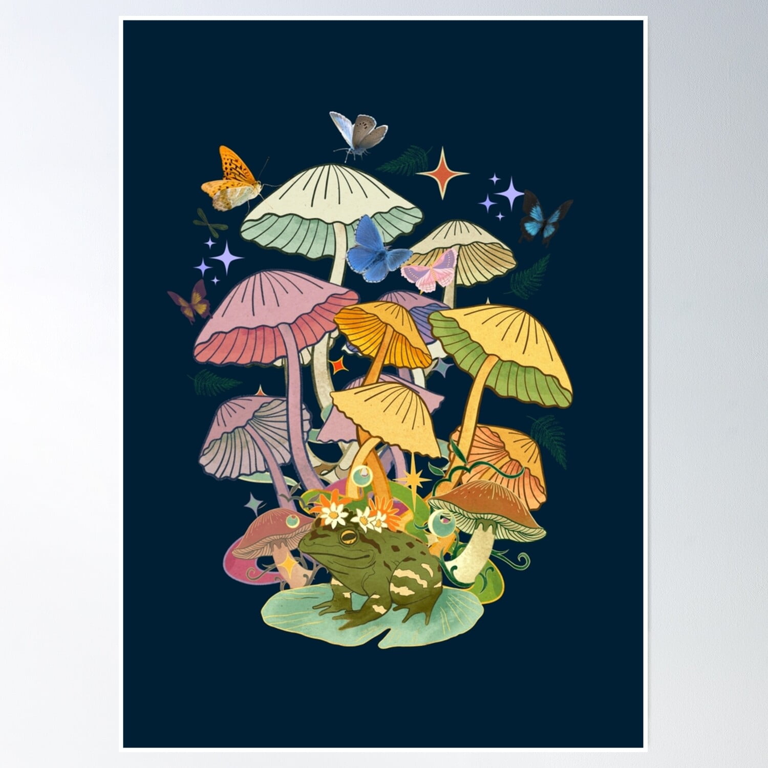 Mushroom Dark Academia Goblin Core Cottagecore Flower Head Bones Poster ...