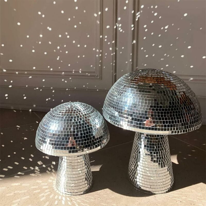 Mushroom Disco Ball, 2022 New Silver Mirror Disco Balls, Glitter Mirror ...