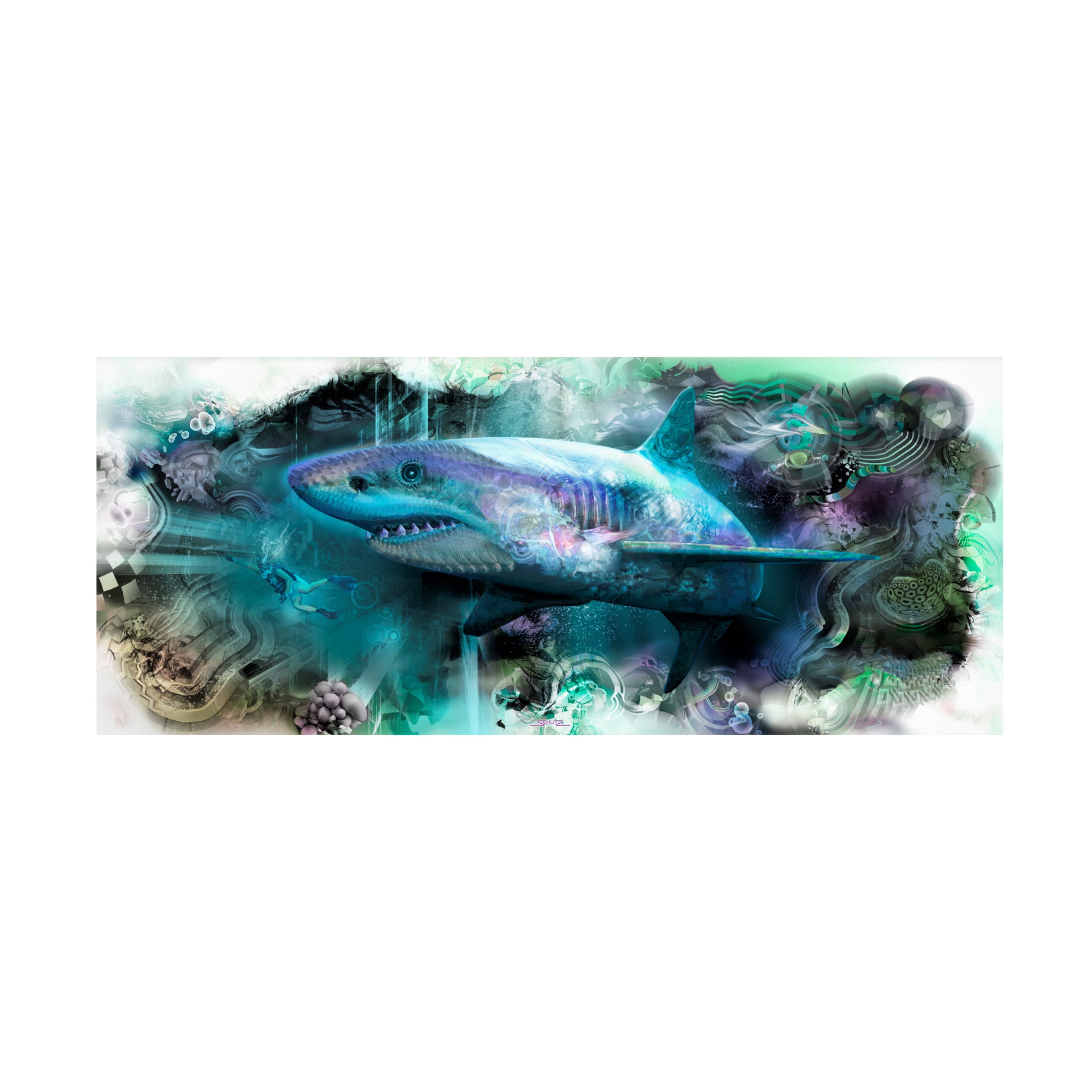 Mushroom Dreams Art Megalodon Canvas - Modern Animal Print - Walmart.com