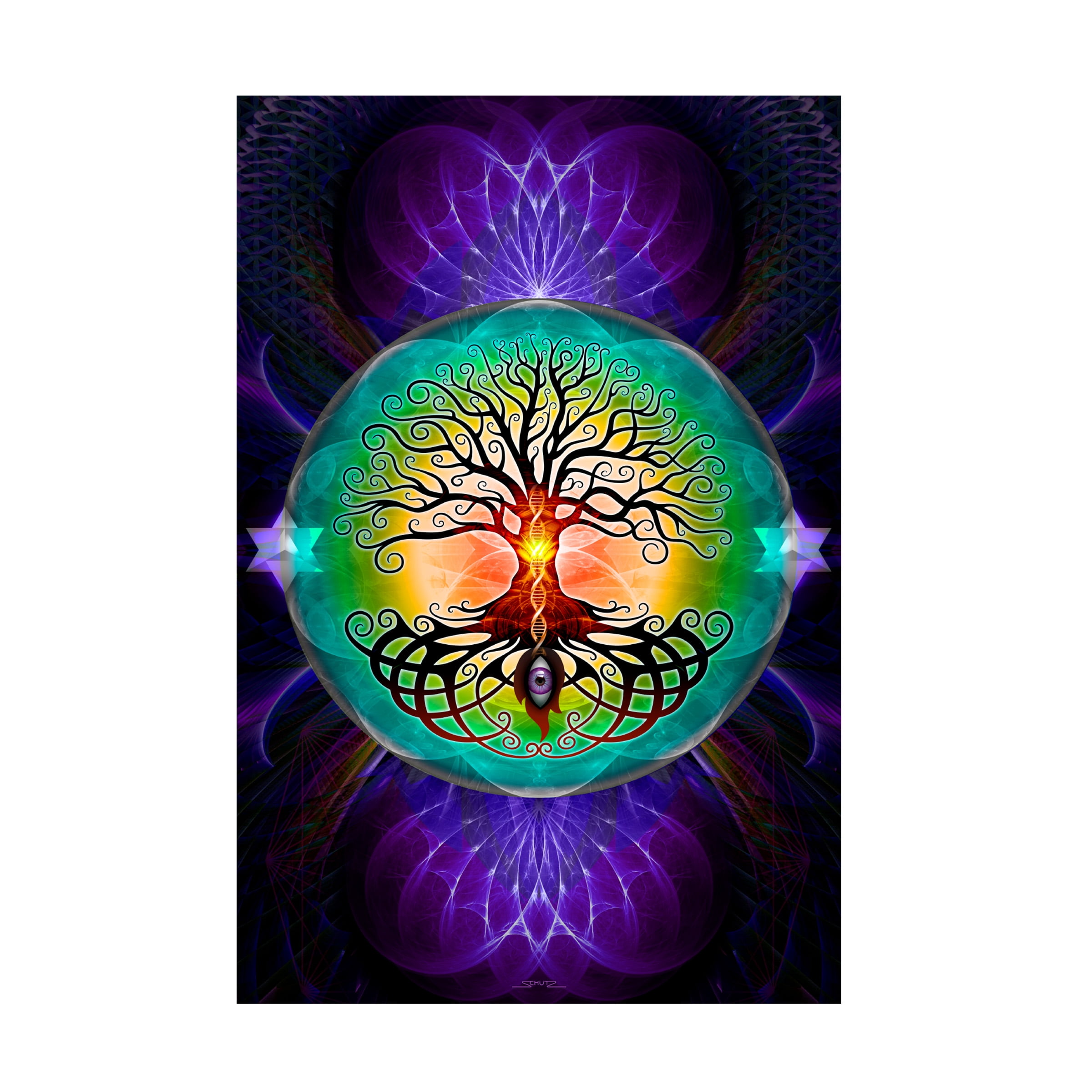 Free Shipping! Trademark Fine Art Mushroom Dreams Visionary Art Tree of ...