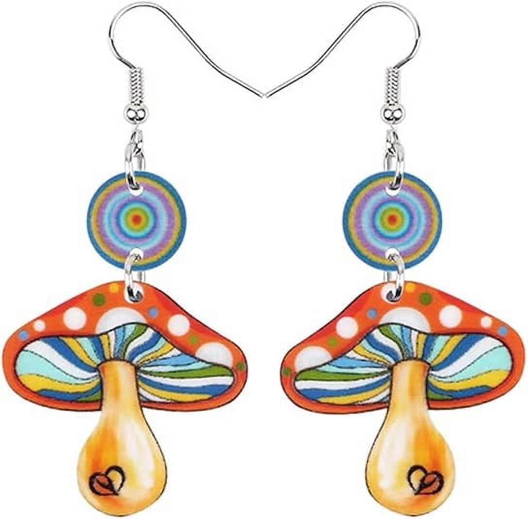 Mushroom Earring Earrings Acrylic Magic Psychedelic Cottage Core Fungus ...