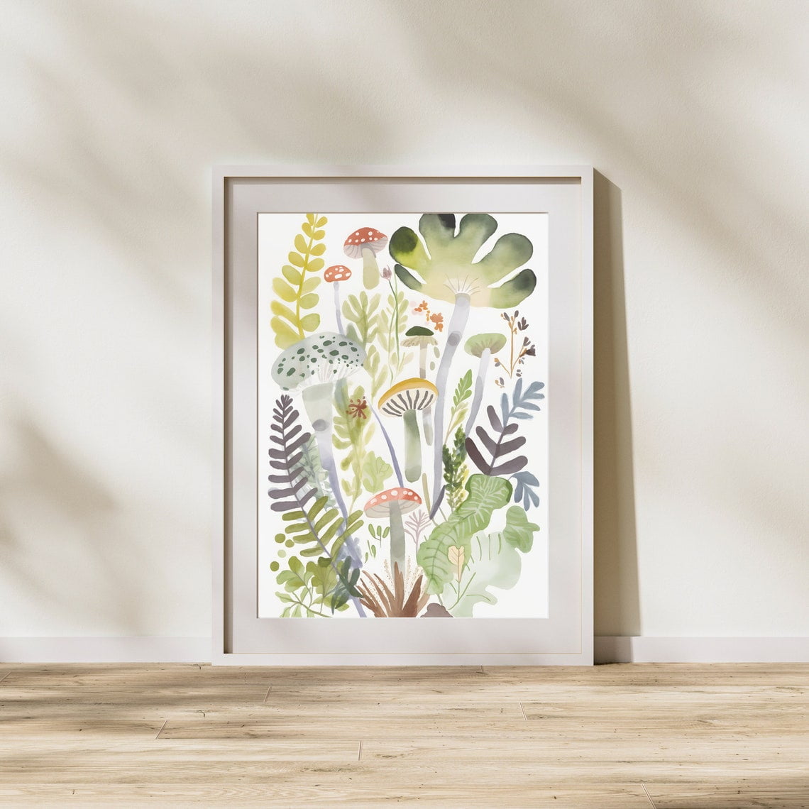 Mushroom Fern Print, Botanical Wall Art Home Decor #2050, Unframed ...