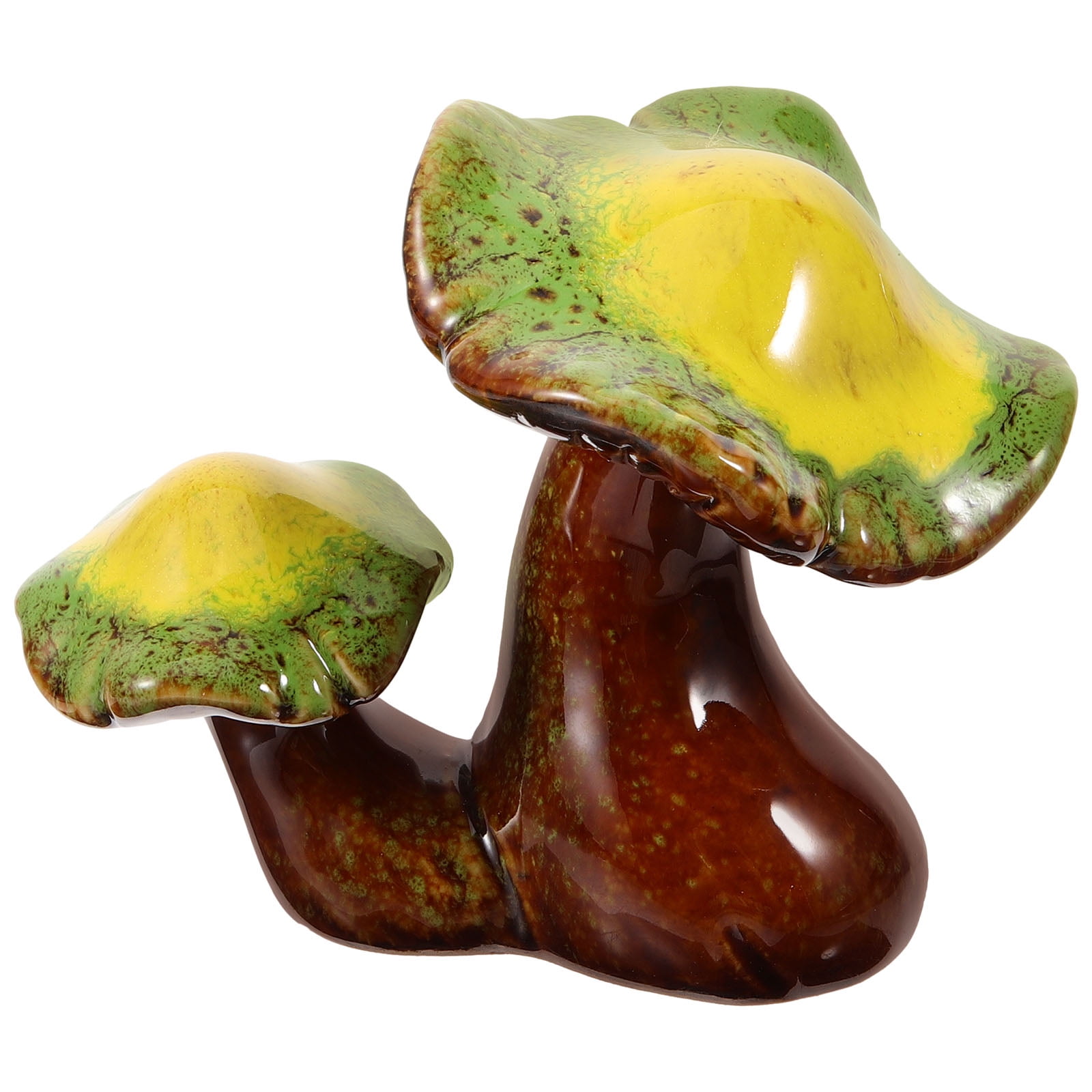 RENACLIPY Ceramic Mushroom Sculpture Green Durable Indoor Outdoor Decor ...