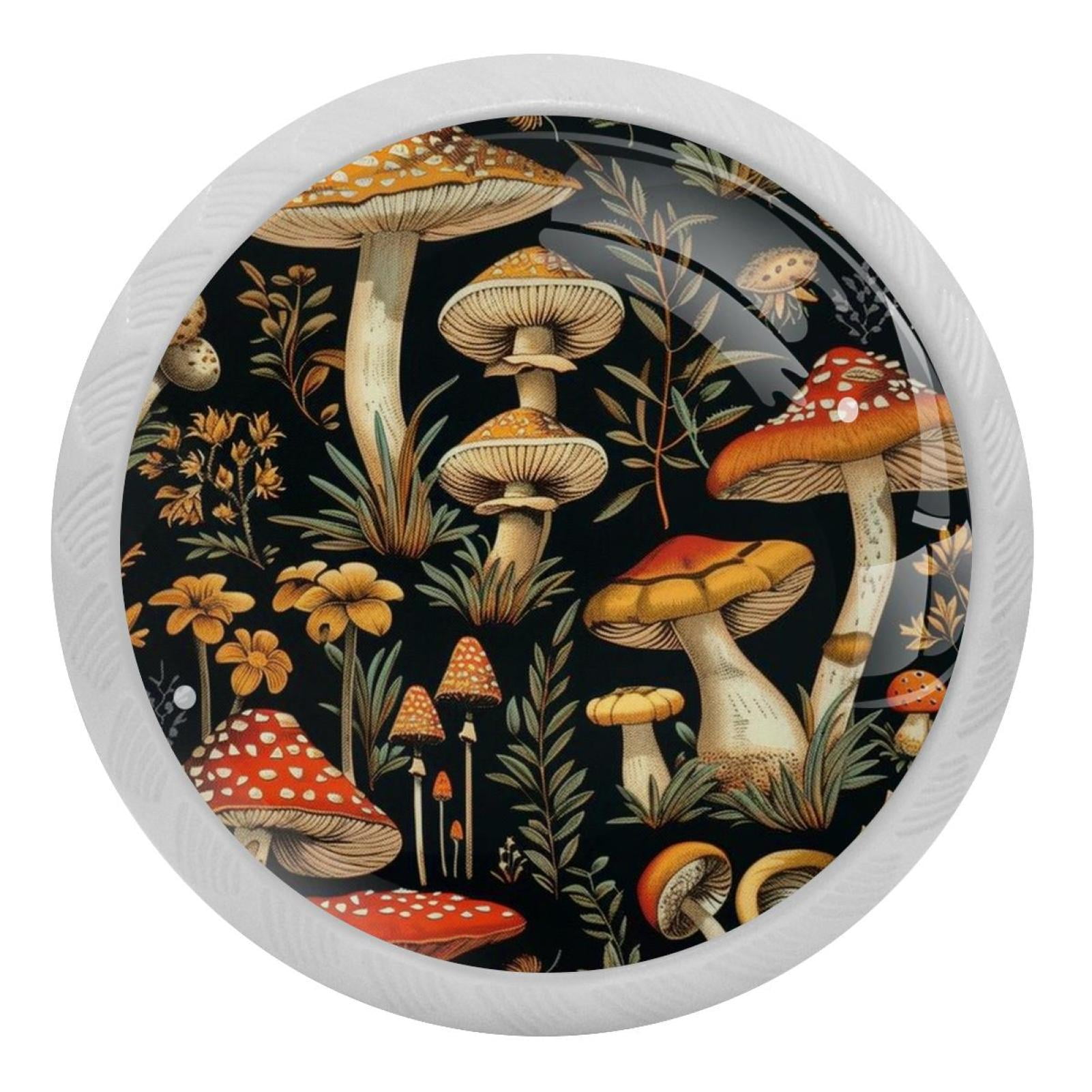 Mushroom Fluorescent Drawer Pulls - Round Knobs - Glow-in-the-Dark Door ...