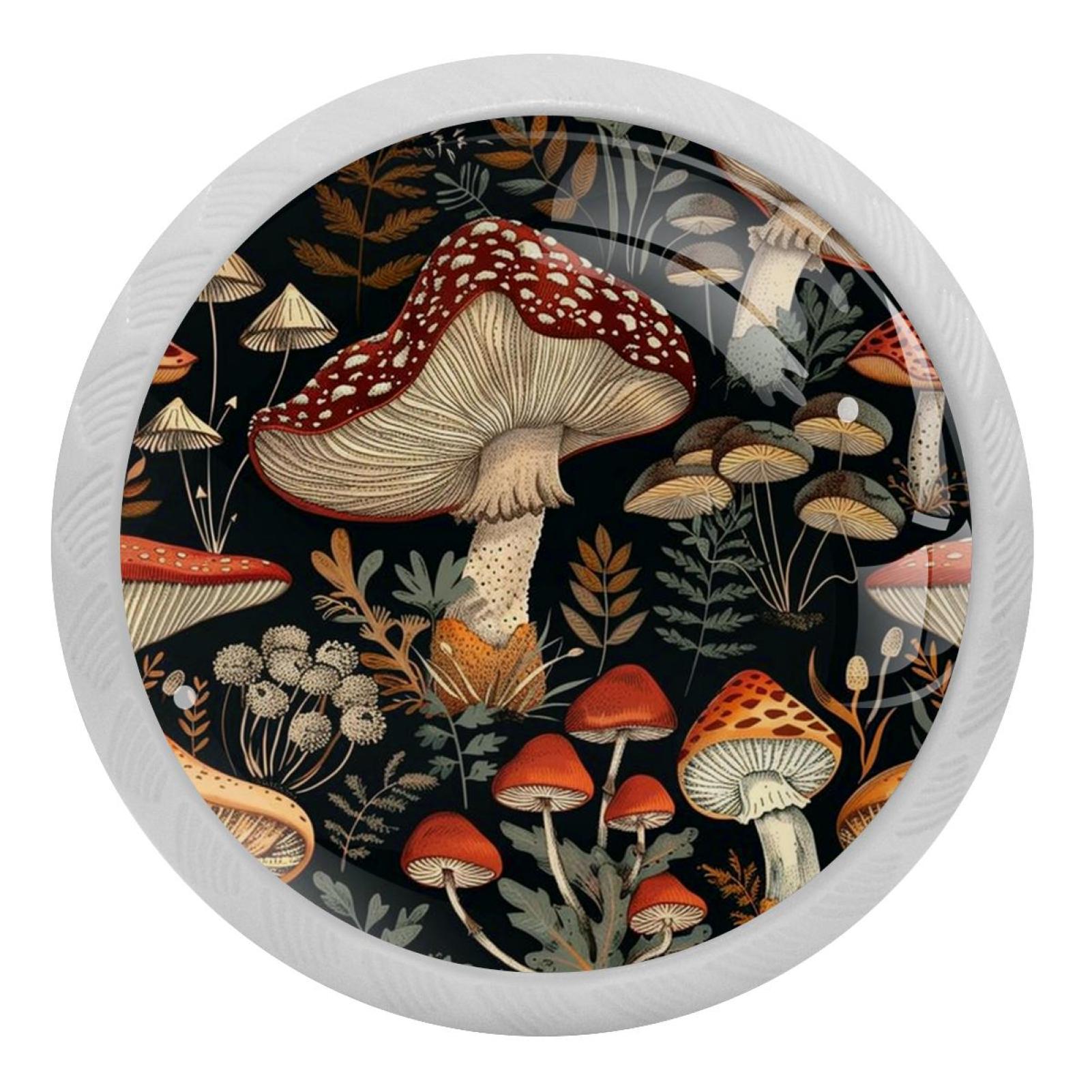 Mushroom Fluorescent Drawer Pulls with Screws: Round 4-Pack, Glow-in ...