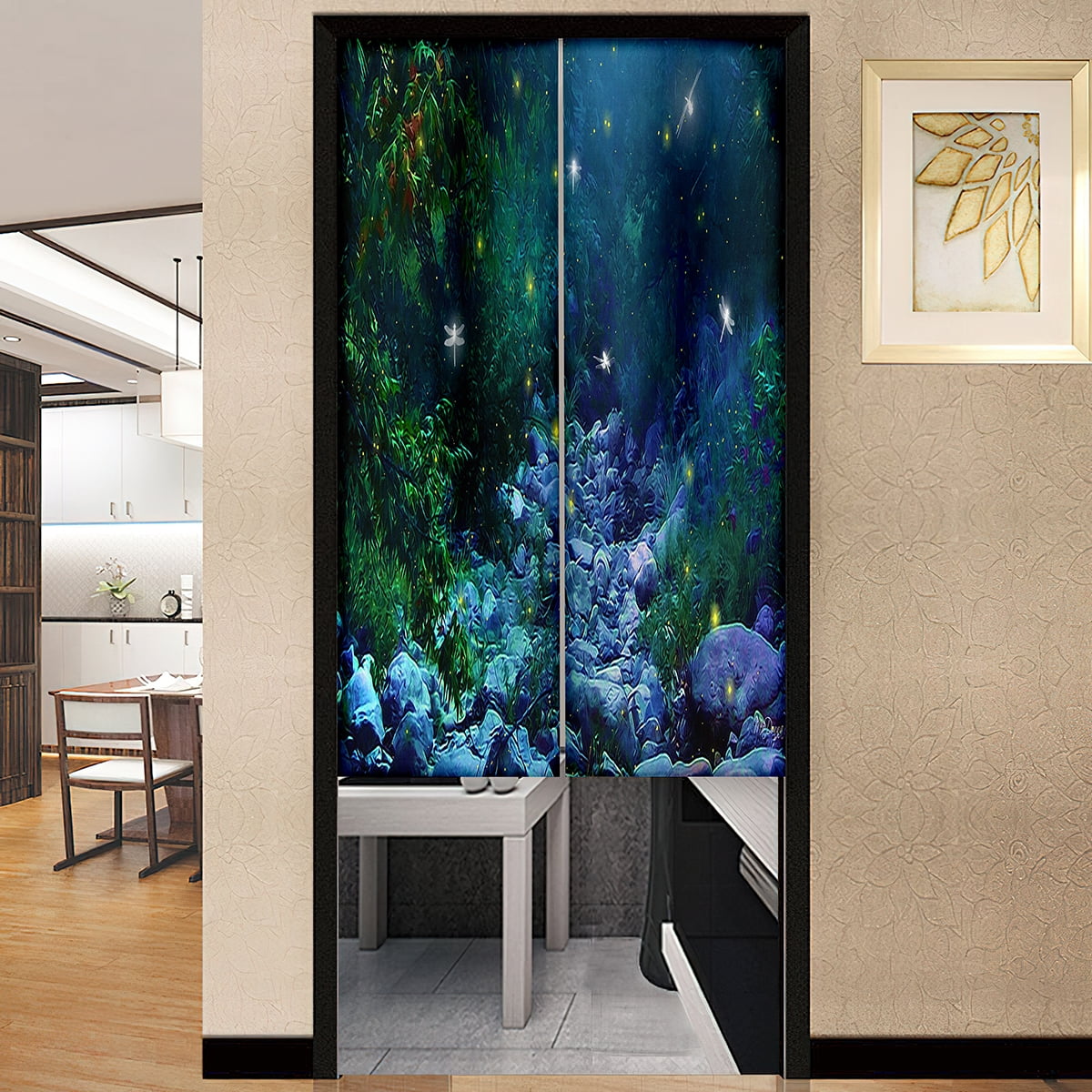 Mushroom Forest Nature Moon Door Curtains Traditional Chinese Panel ...