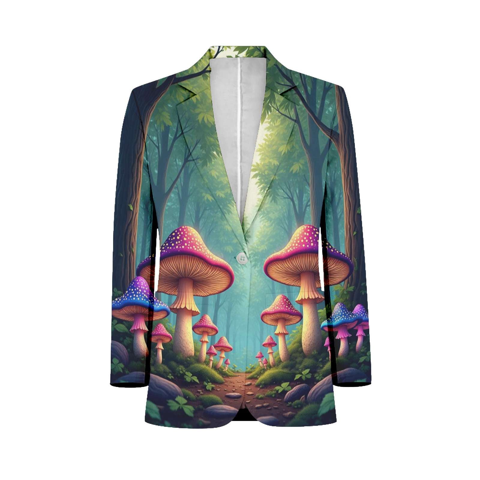 Mushroom Forest Path Customized Men's Suits full man Shawl Collar ...