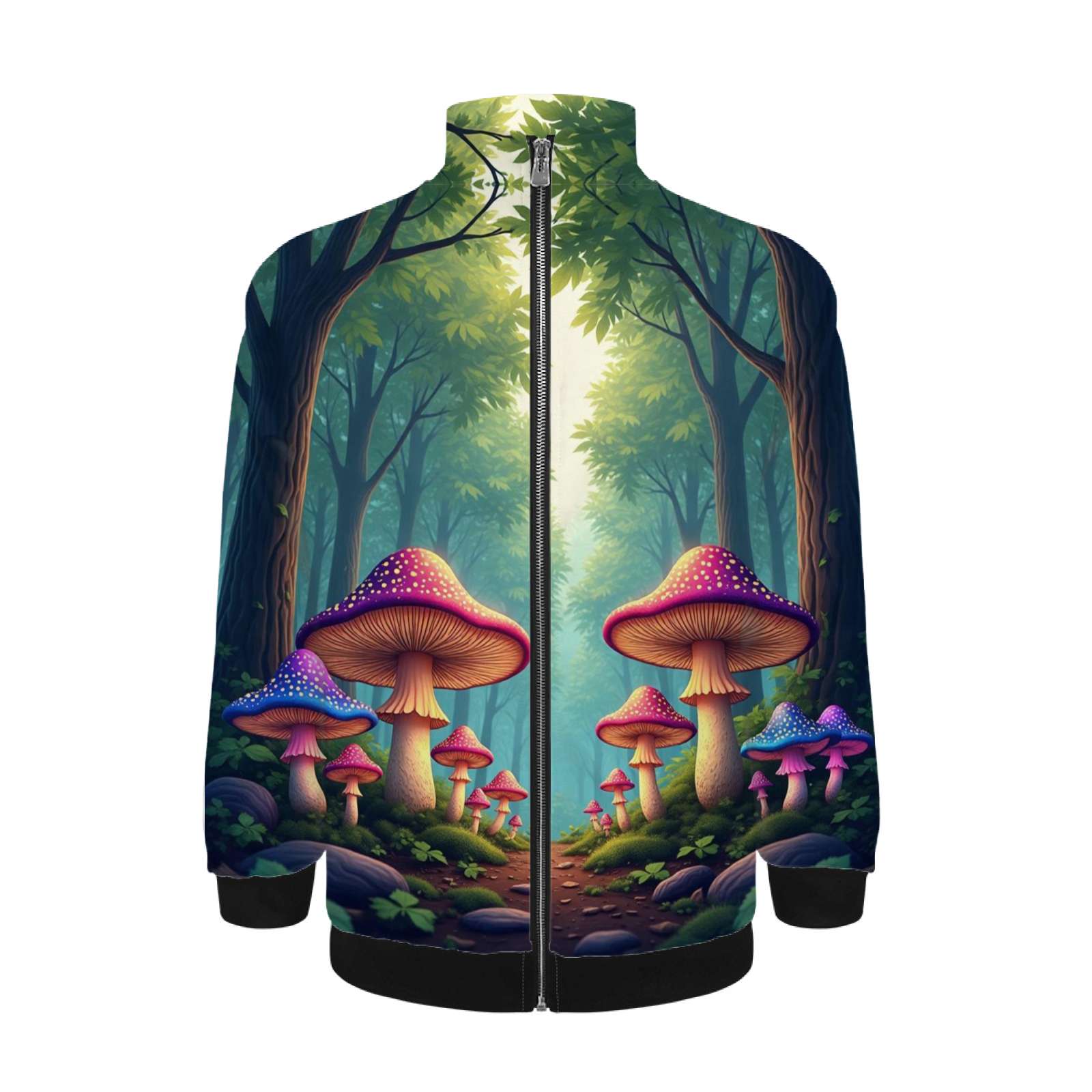 Mushroom Forest Path Jacket Men's Street Cool Long Sleeves Coat ...