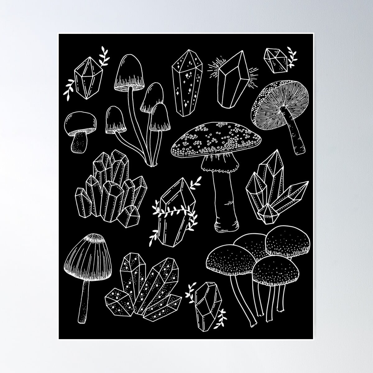 Mushroom Fungi Crystals: Cottagecore Goth Witchy Mycology, Vintage ...