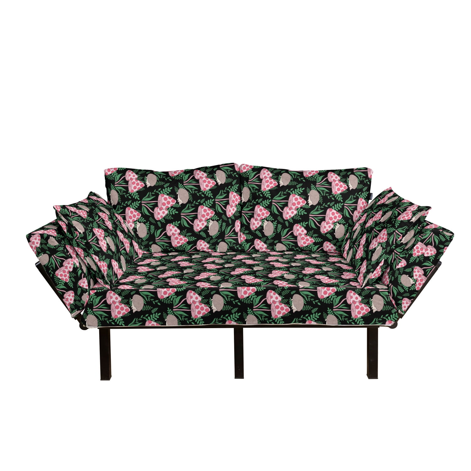 Mushroom Futon Couch, Spotted Fungi and Hedgehogs Woodland Elements on ...