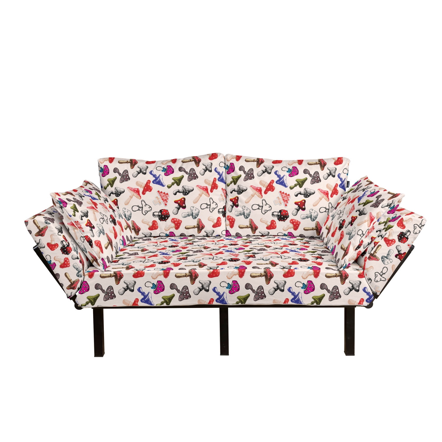 Mushroom Futon Couch, Various Graphics of Mushrooms Pixel Sketch ...