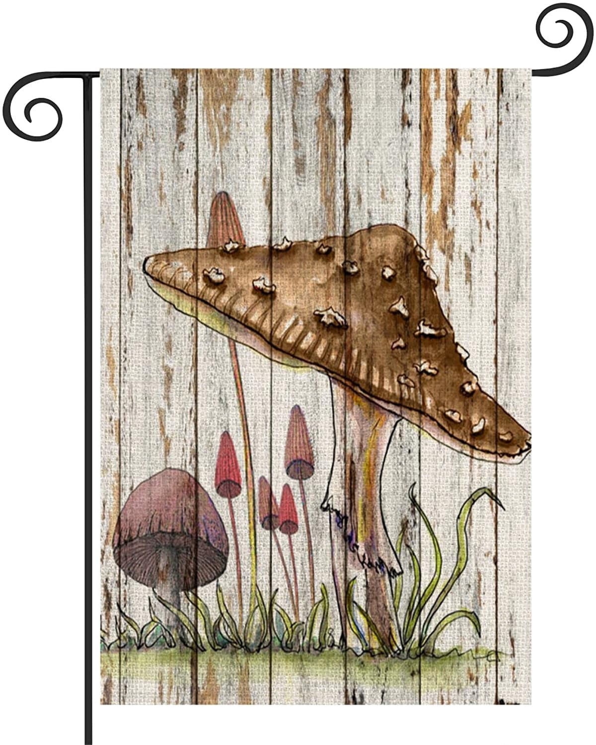 Mushroom Garden Flags Double Sided Welcome Flags Watercolor Mushroom ...