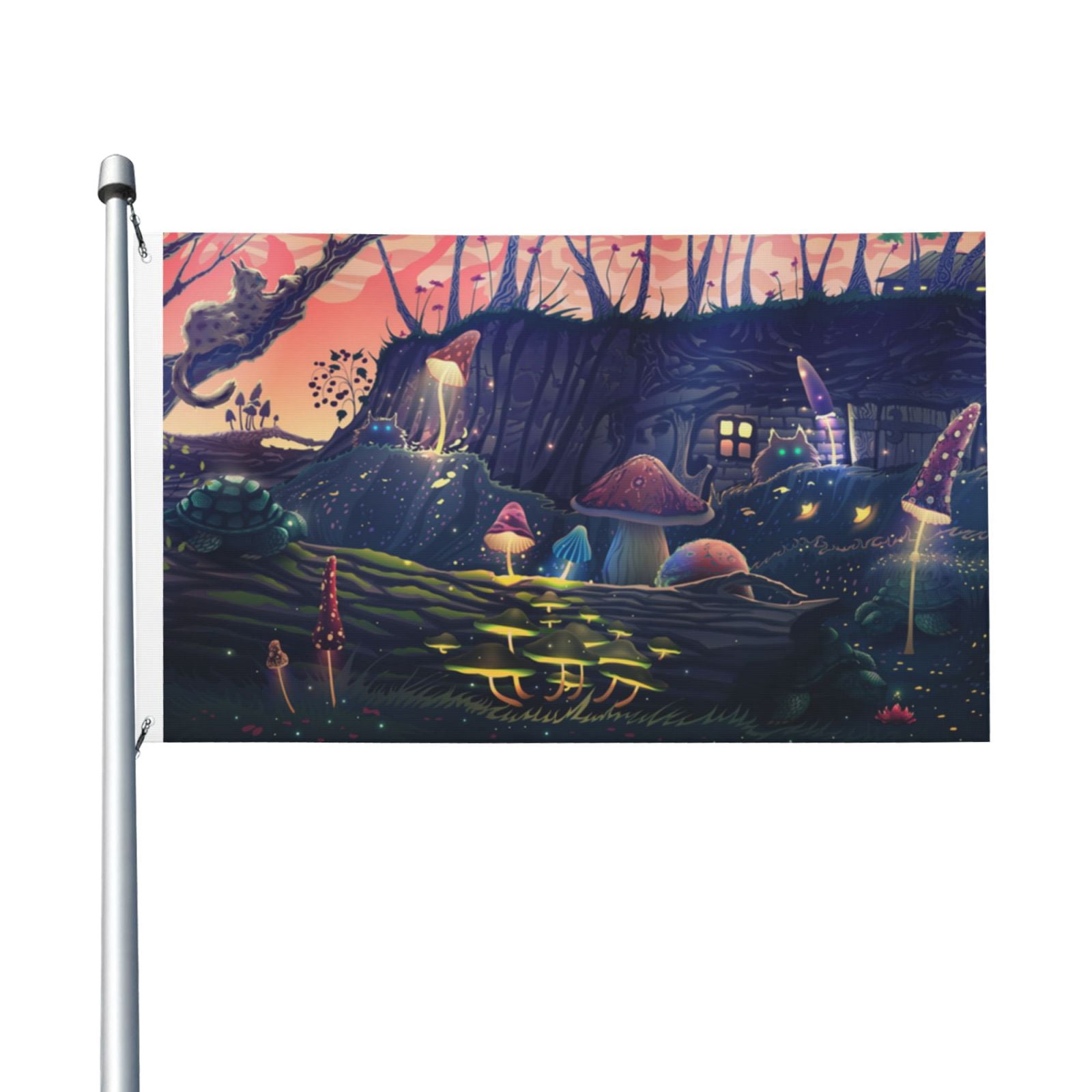 Mushroom Garden Wild Animals Magic Flag 3X5 Ft Garden Yard House Flags ...