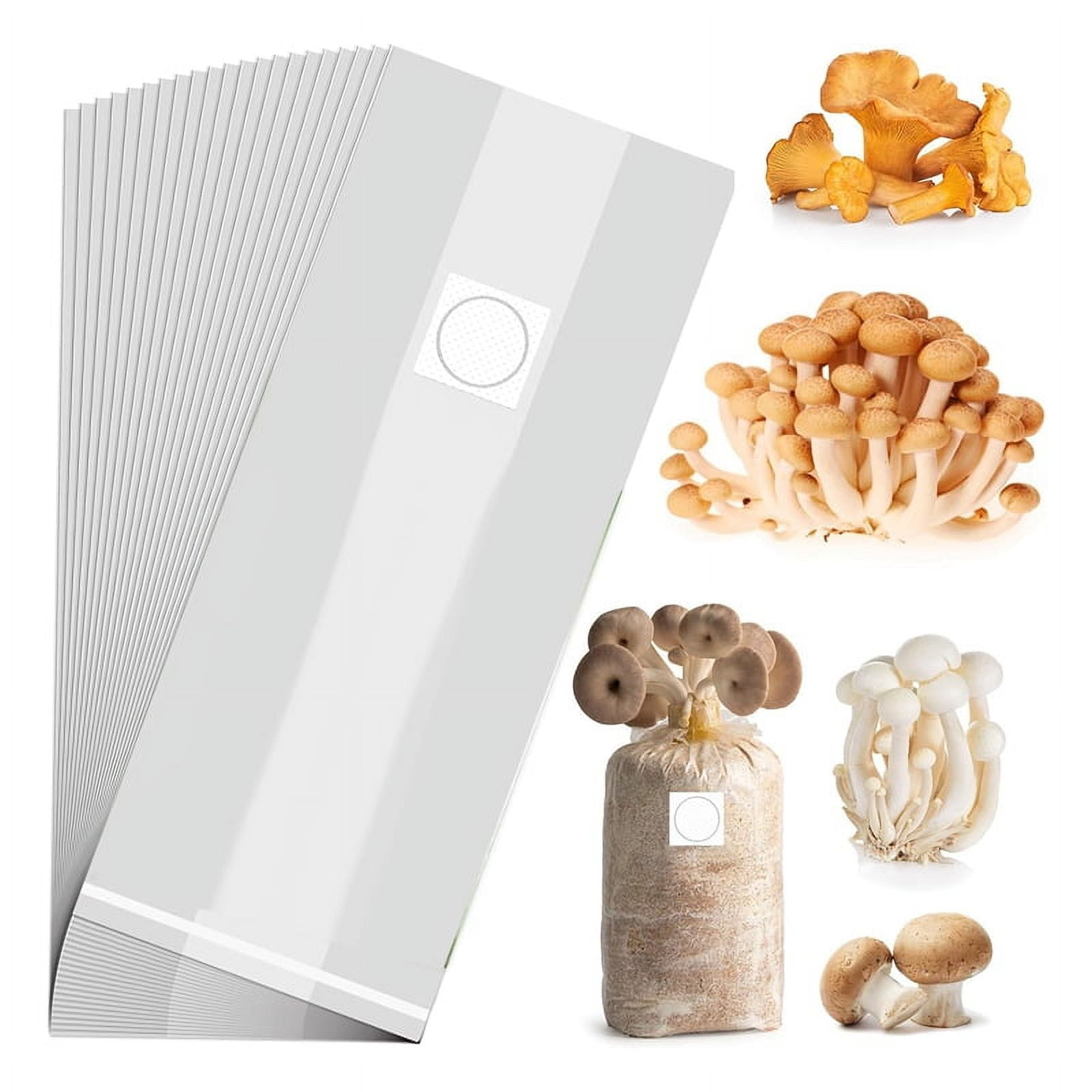Mushroom Grow Bags, 50 Pack Polypropylene Mushroom Spawn Bag 8X5X20Inch ...