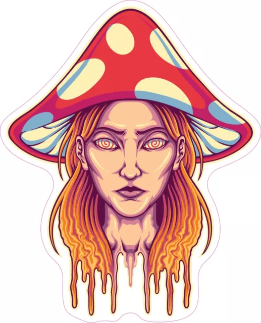 Mushroom Head Girl Sticker Window Decal Phone Decal Water Bottle ...