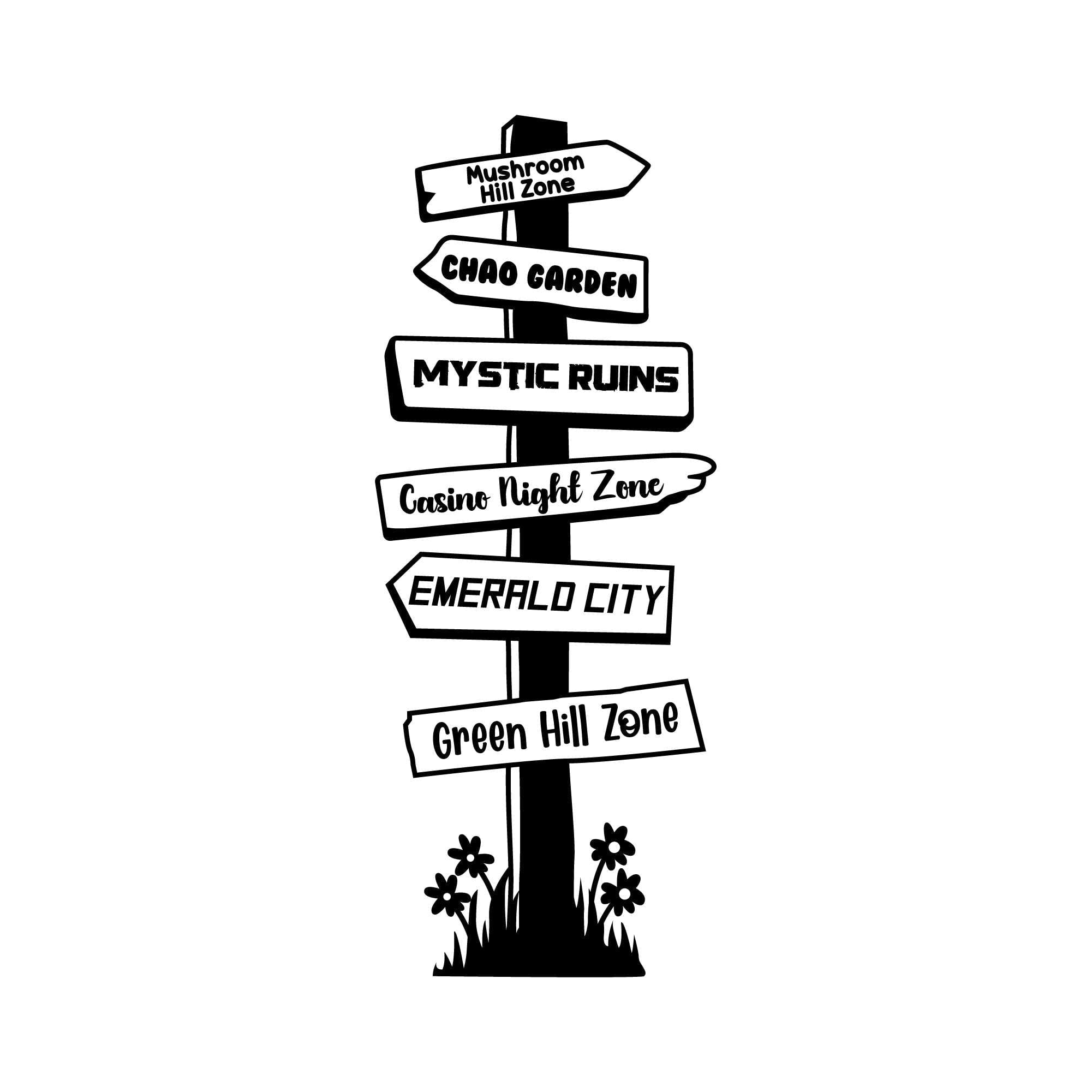 Mushroom Hill Zone Chao Garden Direction Board Signage Board Fun Vinyl ...