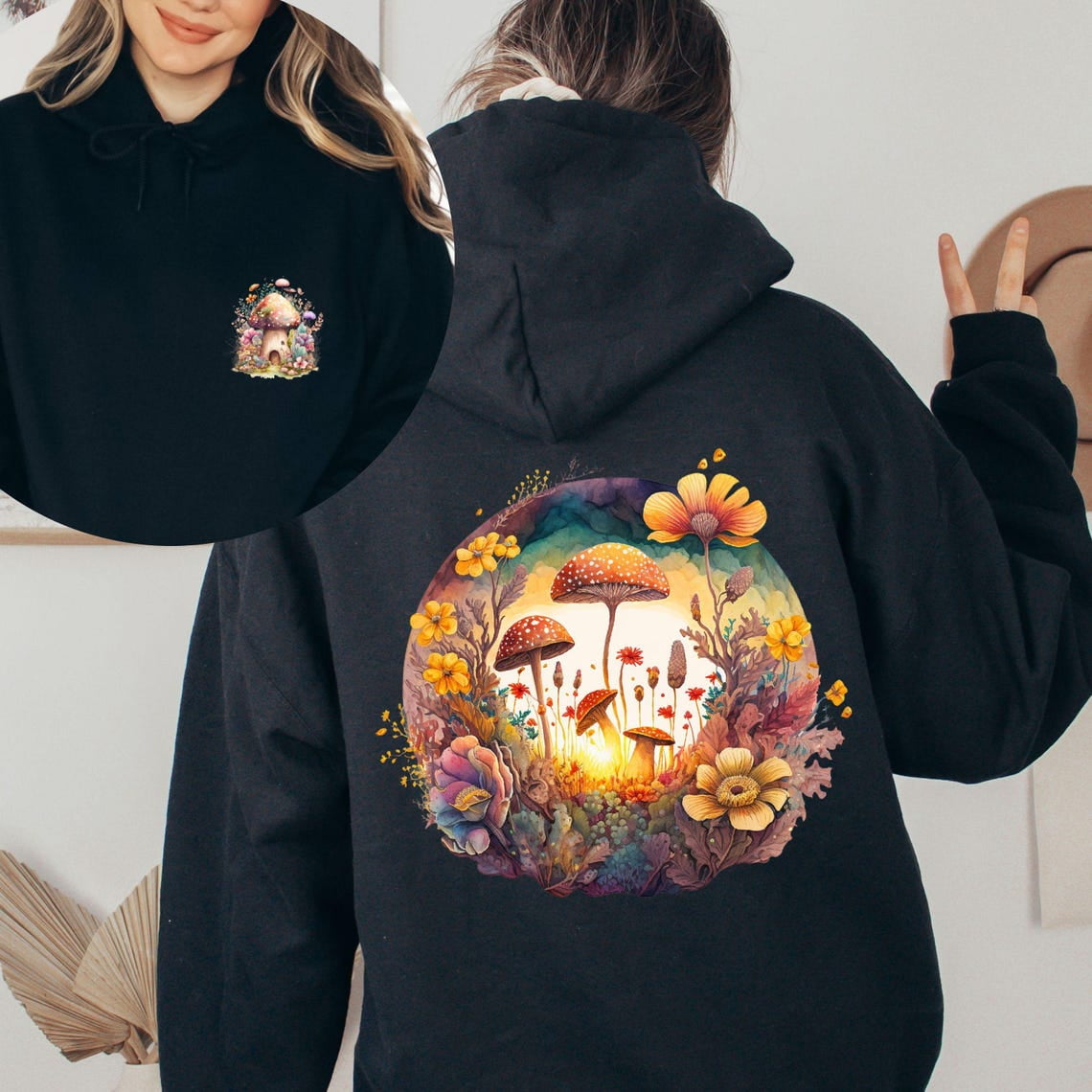 Mushroom Hoodie Cottage Core Clothing Cottagecore Alt Hoodie, Fairy ...