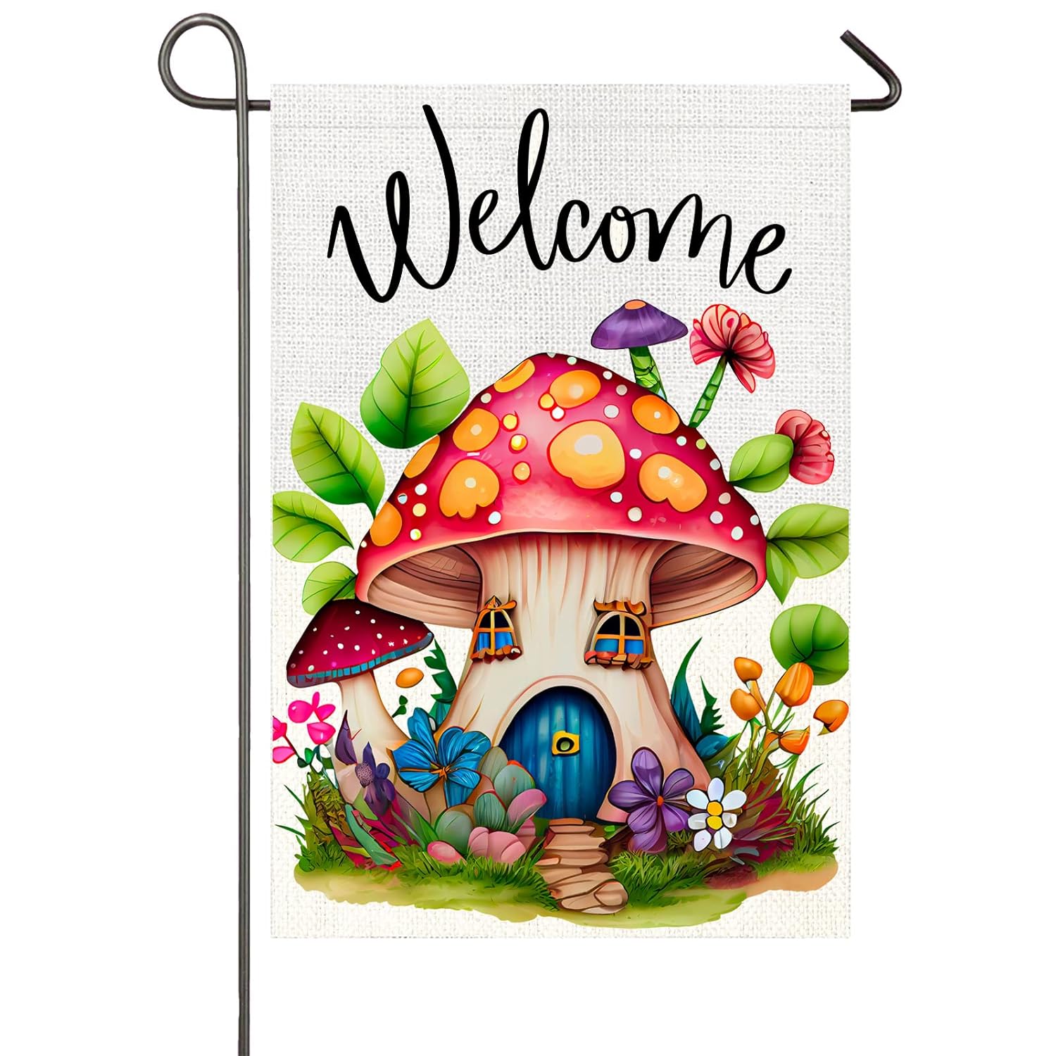 Mushroom House Garden Flag Double Sided Spring Summer Welcome Mushroom ...