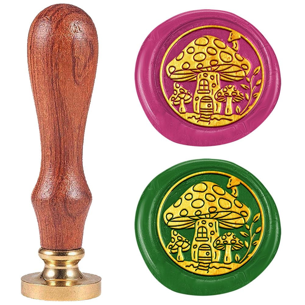 Mushroom House Wax Seal Stamp Embossed Stamp Sealing Removable 1" Brass ...