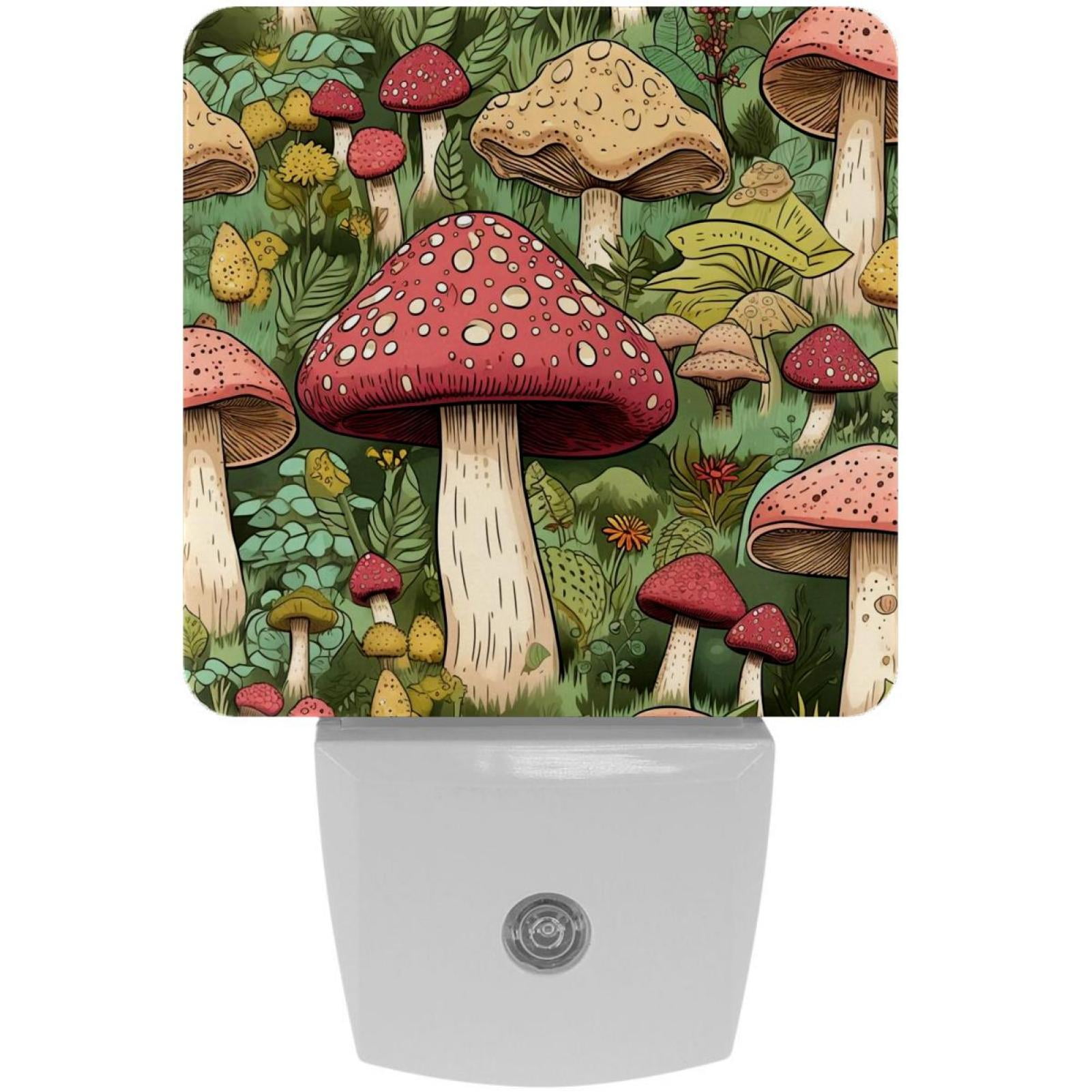 Mushroom LED Square Night Lights - Energy Efficient Plug-in Wall Lamp ...