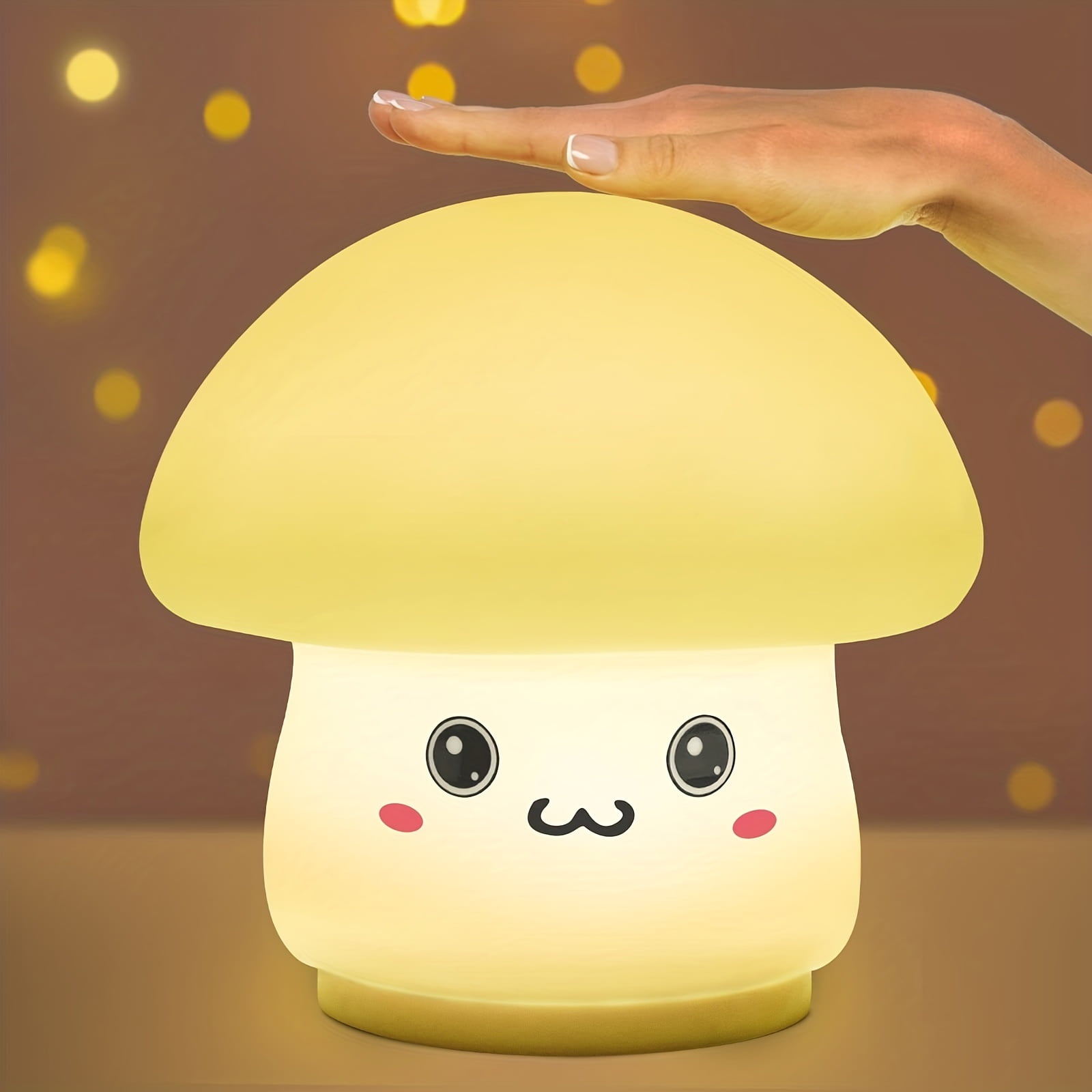 Mushroom Lamp 7 Color Changing Tap Control Mushroom Night Light Cute ...
