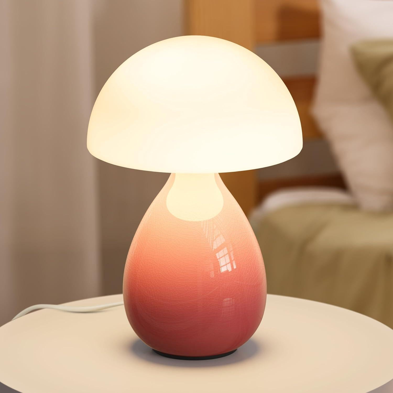 Mushroom Lamp Table Light, Mini Modern Lamp Bedside Small Table ...