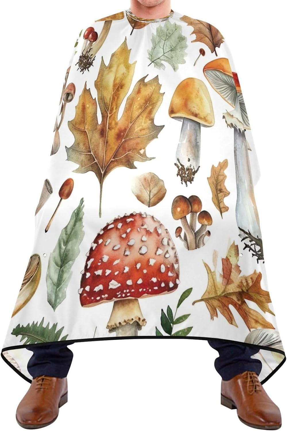 Mushroom Leaves Salon Cape, Hair Cutting Cape with Snaps, Professional ...