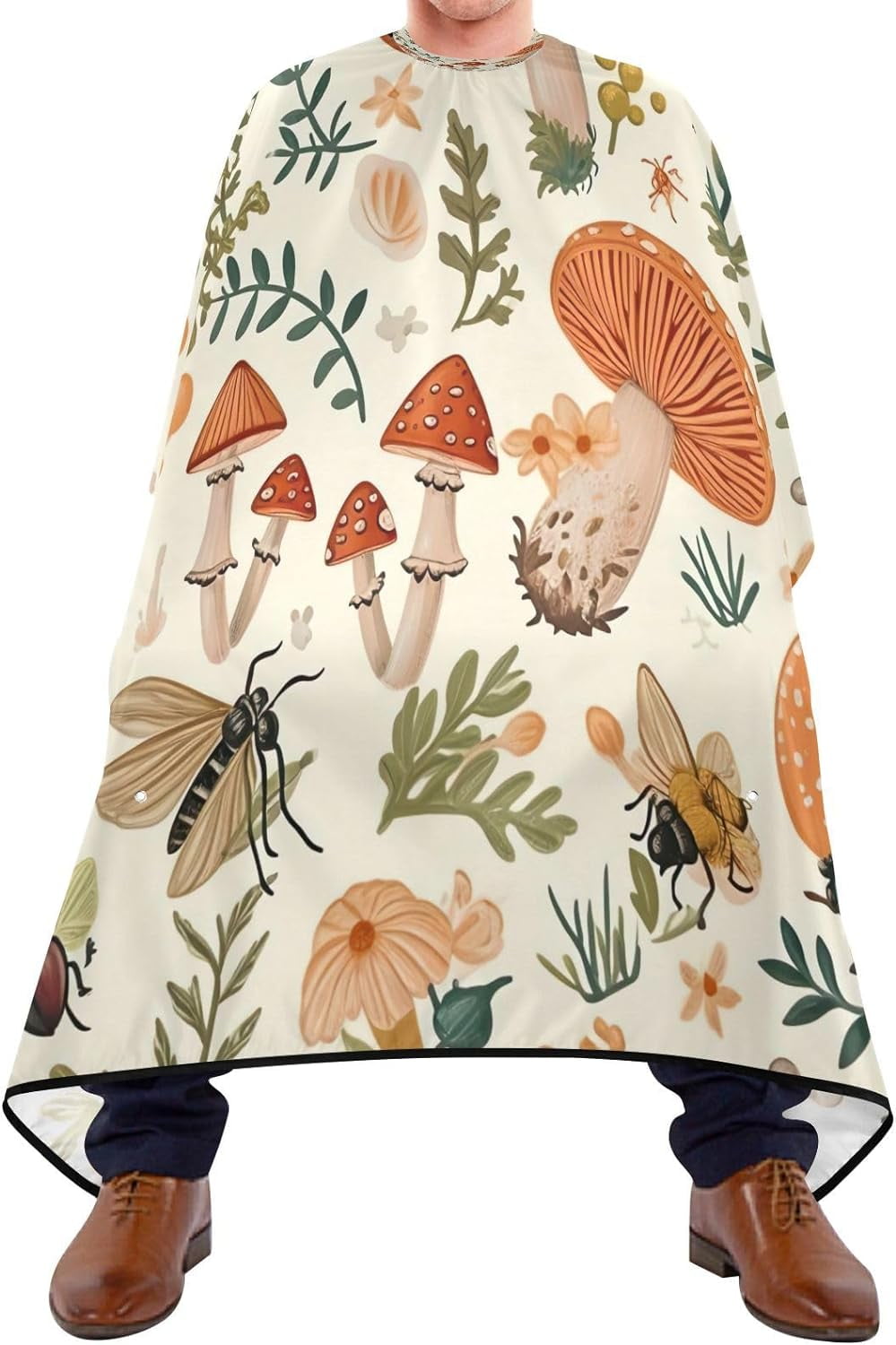 Mushroom Leaves Salon Cape, Hair Cutting Cape with Snaps, Professional ...