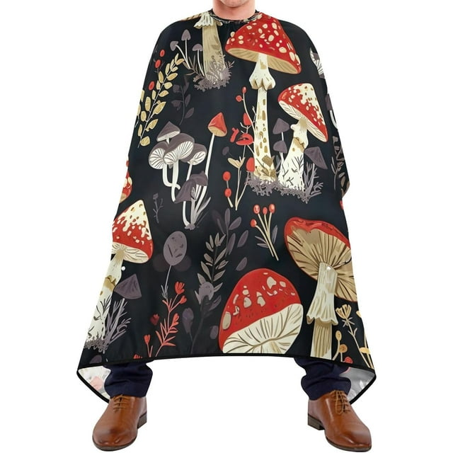 Mushroom Leaves Salon Cape, Hair Cutting Cape with Snaps, Professional ...