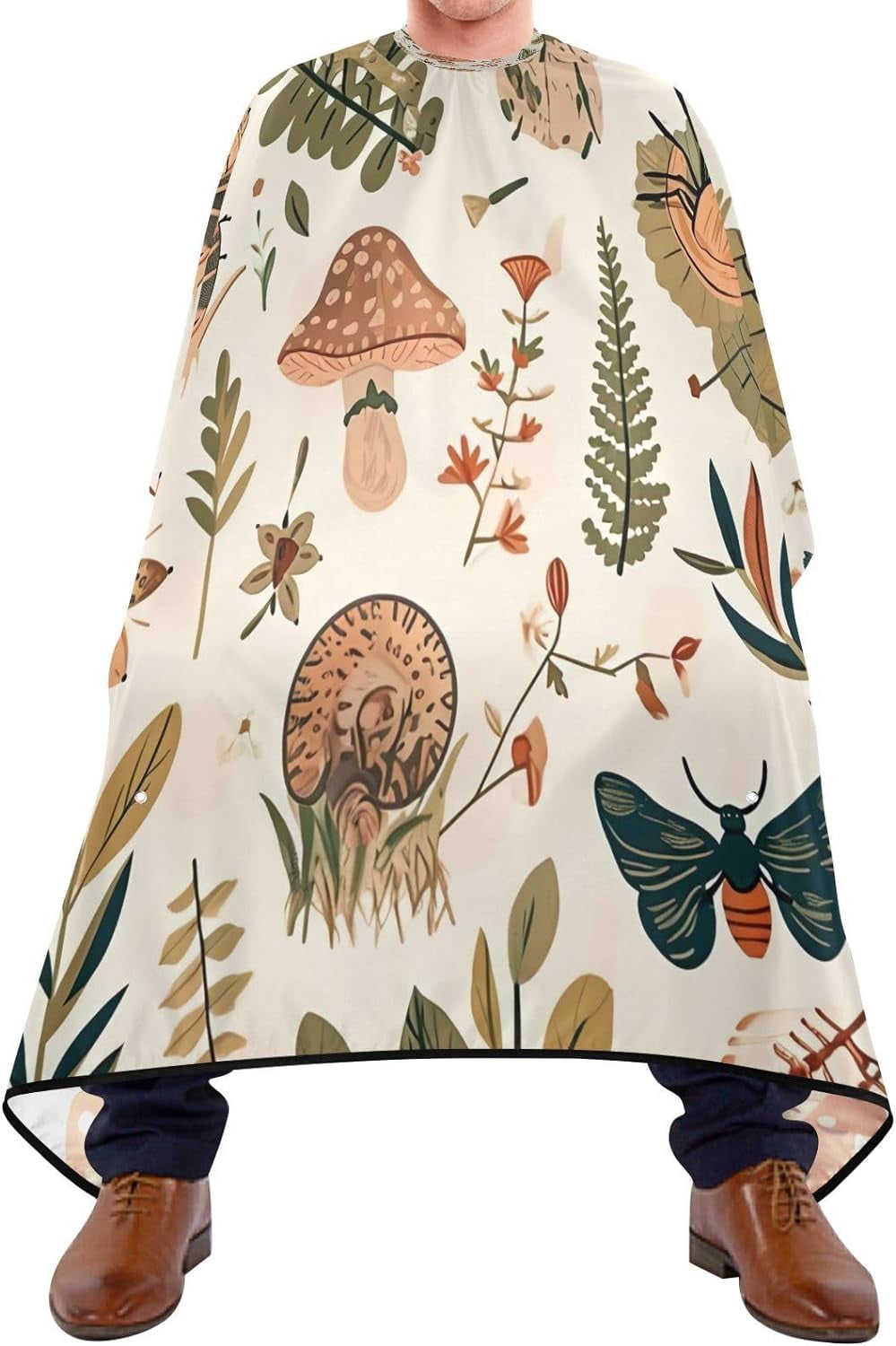 Mushroom Leaves Salon Cape, Hair Cutting Cape with Snaps, Professional ...