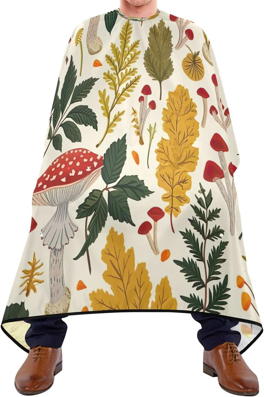 Mushroom Leaves Salon Cape, Hair Cutting Cape with Snaps, Professional ...
