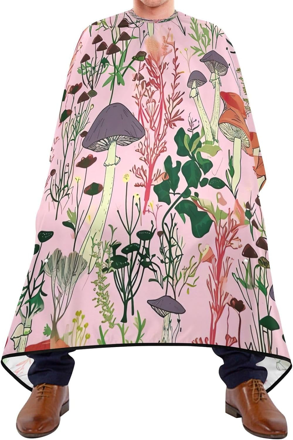 Mushroom Leaves Salon Cape, Hair Cutting Cape with Snaps, Professional ...