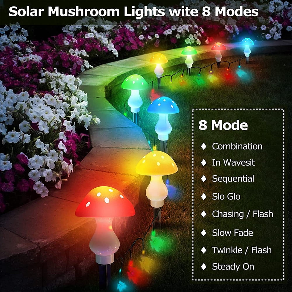 Mushroom Light,Led Solar Decorative With 6 6 With 8 Solar 6 Solar ...
