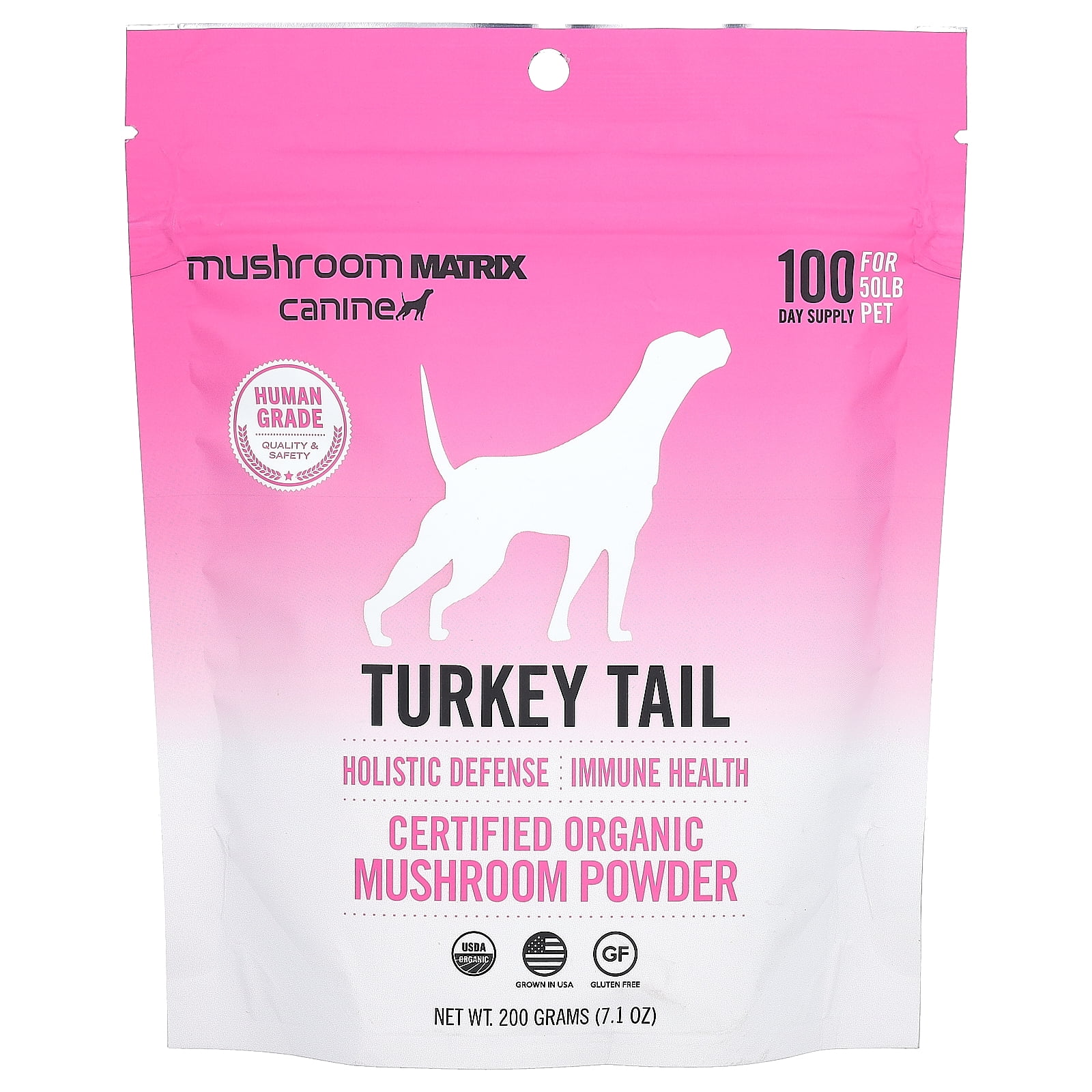 Mushroom Matrix Canine Turkey Tail, Certified Organic Mushroom Powder ...