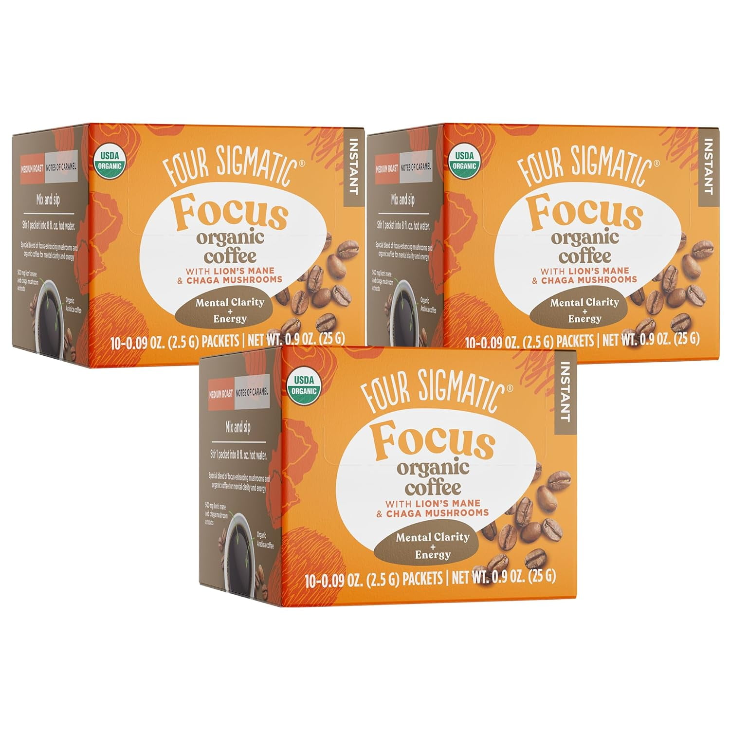 Mushroom Mix Coffee Lion's Mane | Think | Pack of 3 (30 Packets Total ...