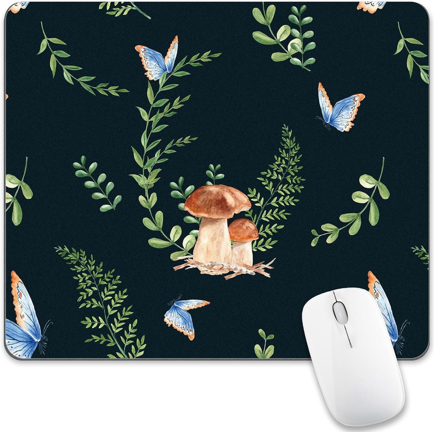 Mushroom Mouse Pad Black, Rectangular Laptop Mousepad for Desk Computer ...