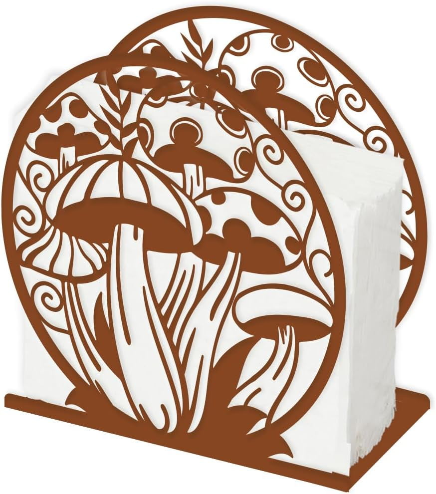 Mushroom Napkin Holder for Tables Brown Metal Sserviette Holder ...
