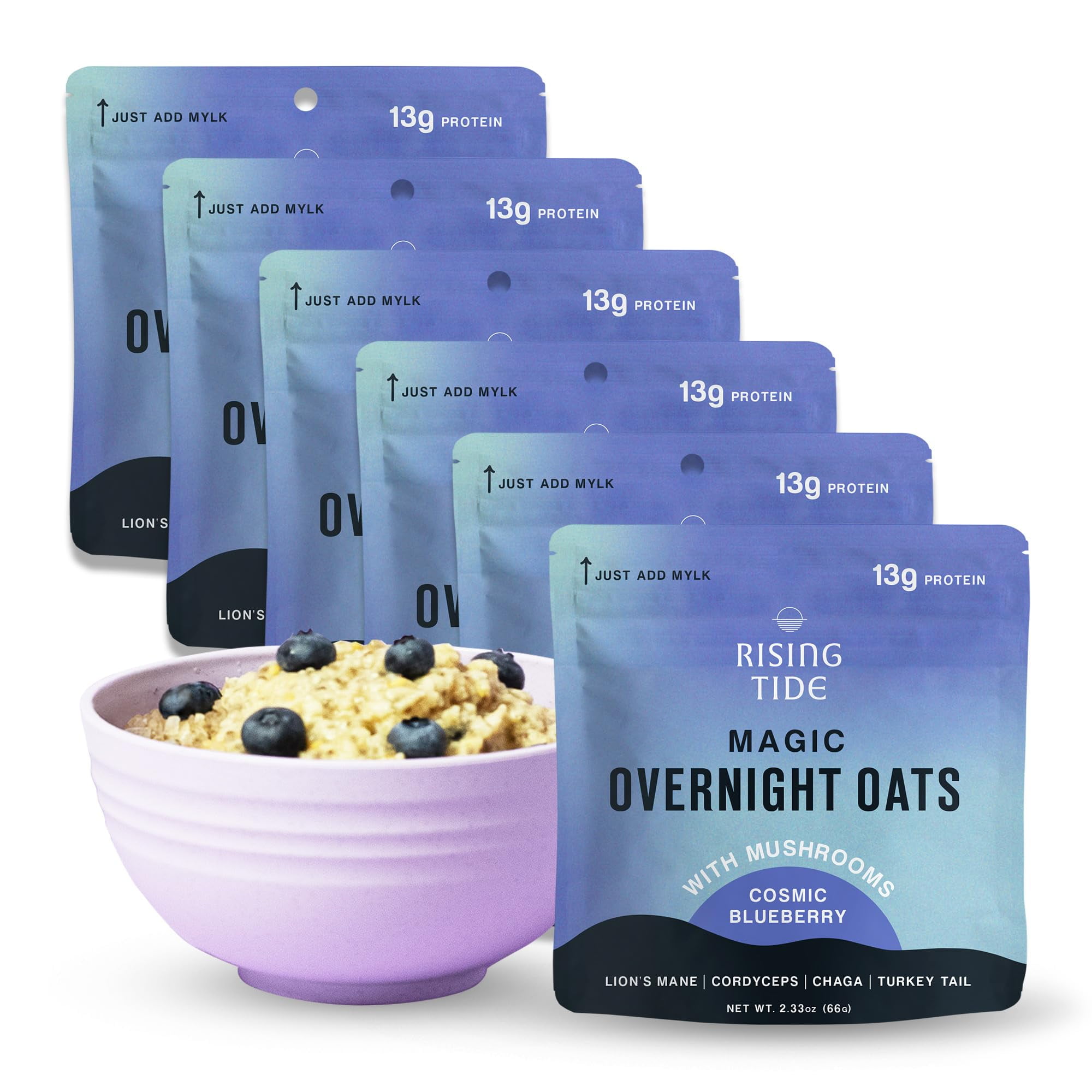 Mushroom Overnight Oats (6 OKA4 Pack) Superfood Lions Mane Mushroom ...