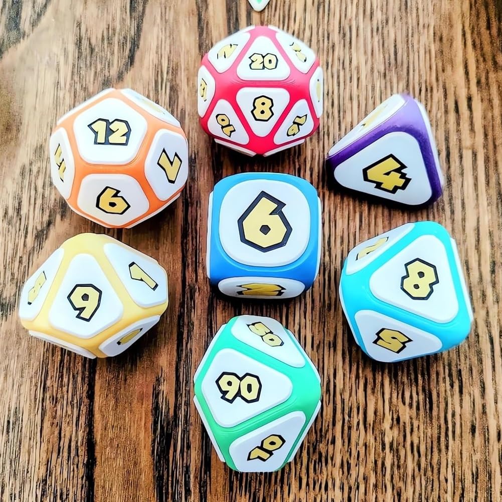 Cusdie 7-Die DND Dice, Polyhedral Dice Set Filled with Pink Duck, for ...