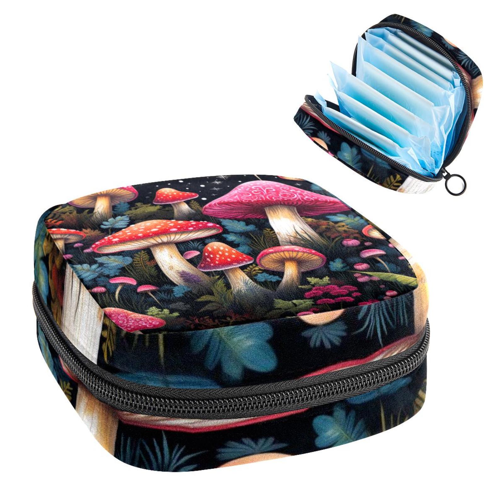 Mushroom Period Pouch: Stylish Sanitary Napkin Bag, Travel Pouch ...