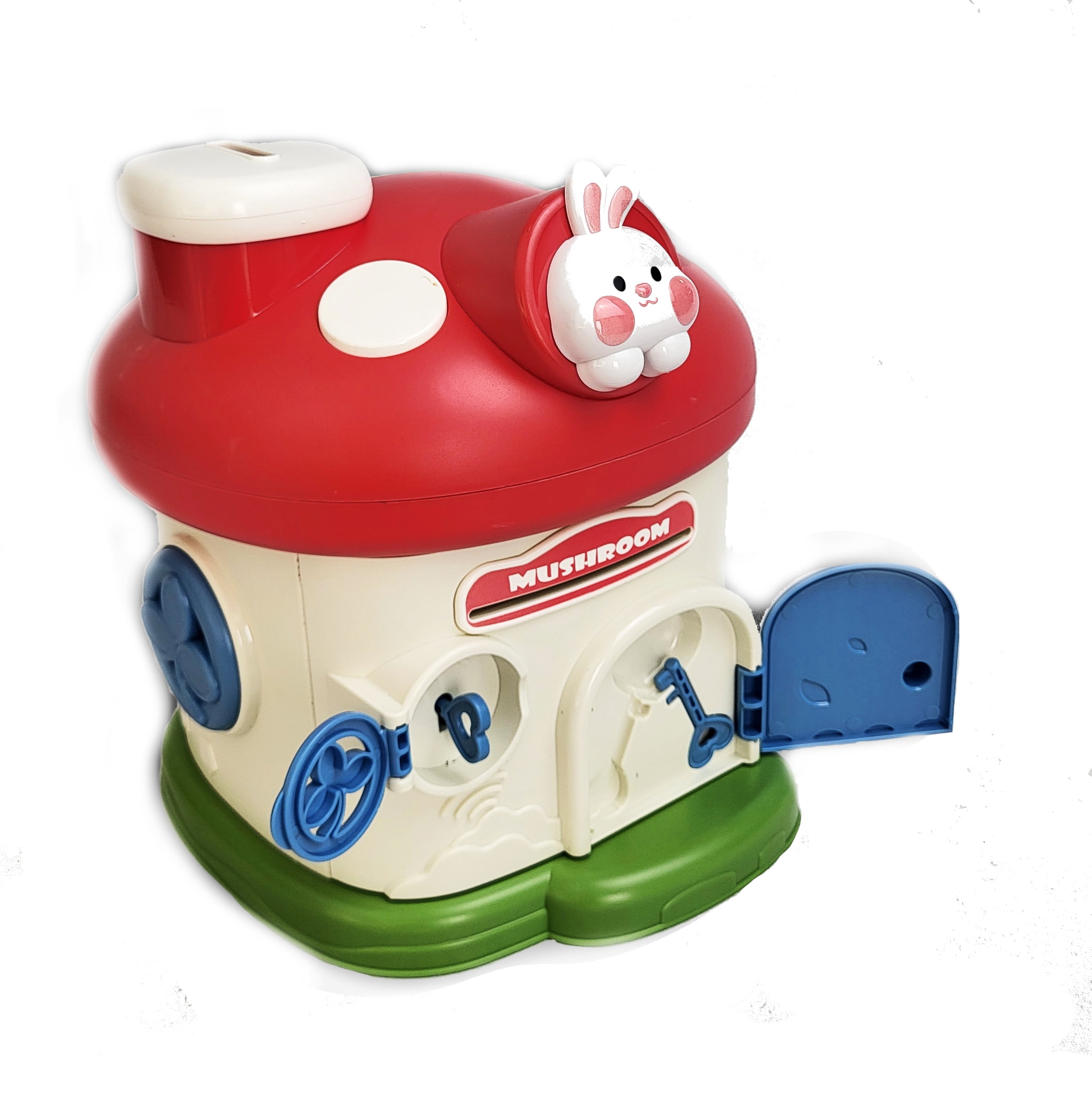 Mushroom Piggy Bank with Lock & 2 Keys – Cute Coin & Bill Safe for Kids ...