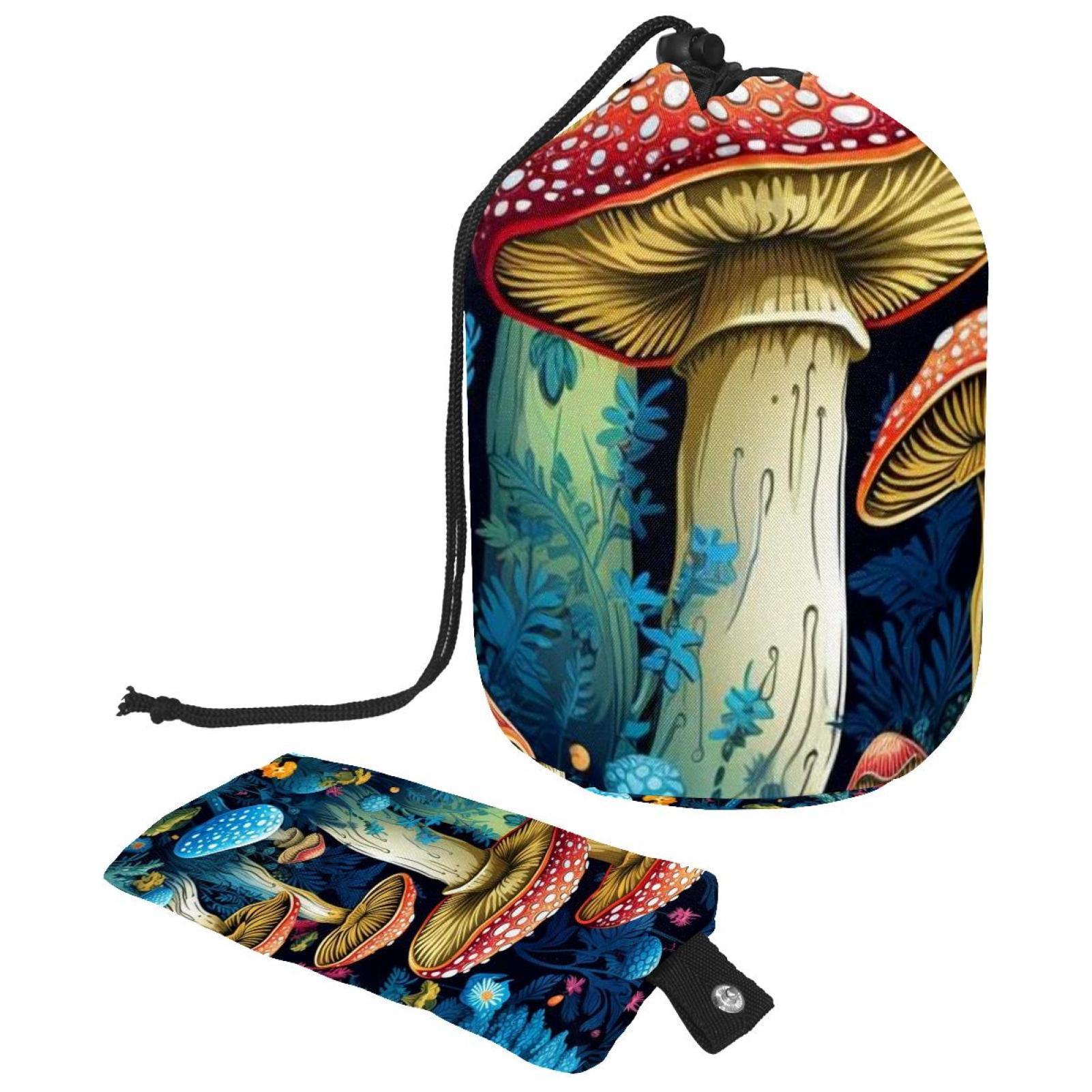 Mushroom Portable Drawstring Wash Bag Shower Bags Mesh Bags Travel ...