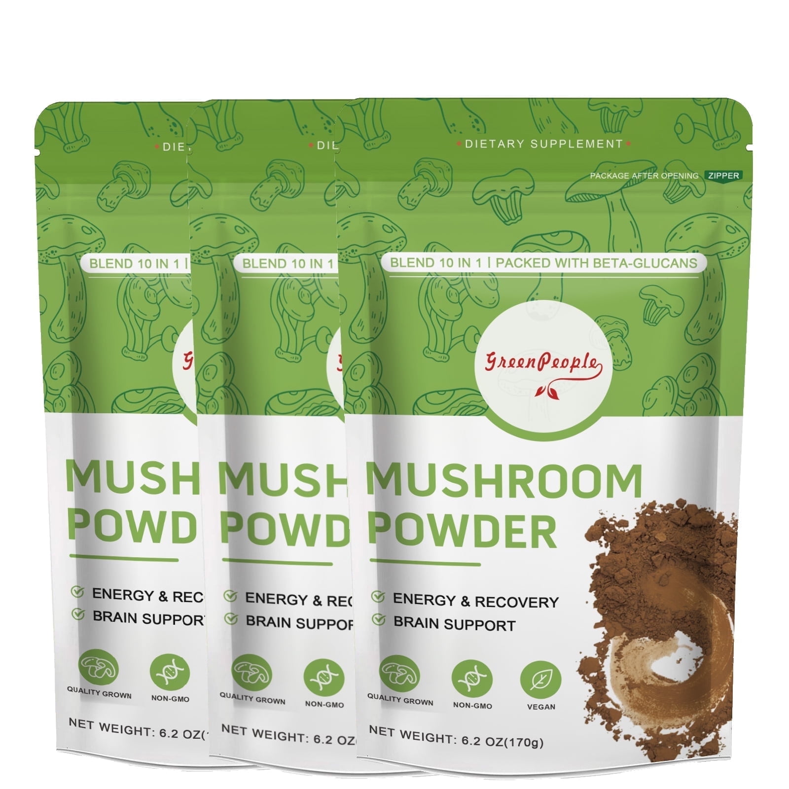 Mushroom Powder - Mushrooms Supplement Blend for Coffee & Smoothies ...