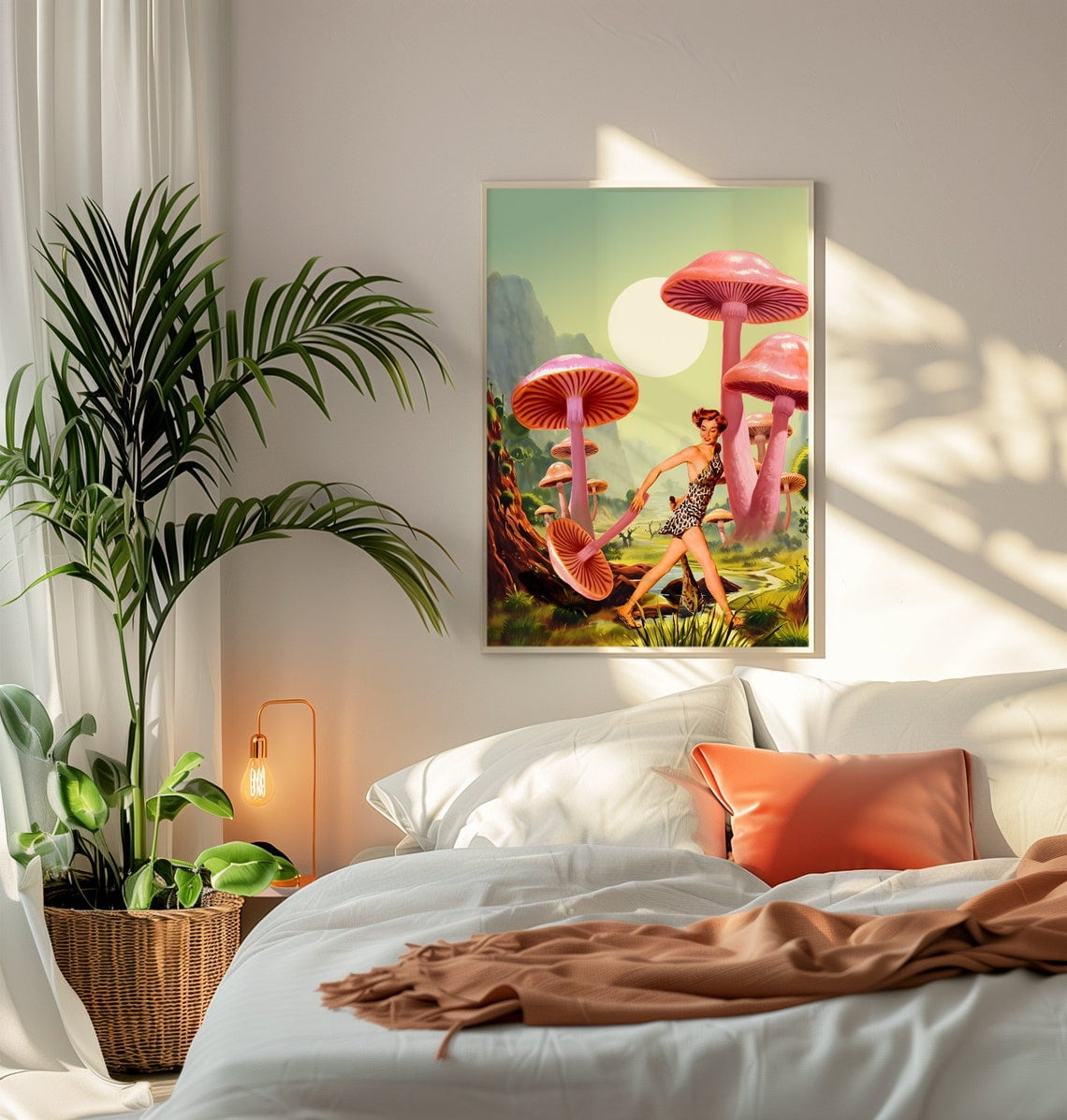 Mushroom Quest Mushroom Art Psychedelic Poster Vintage Wall Print ...