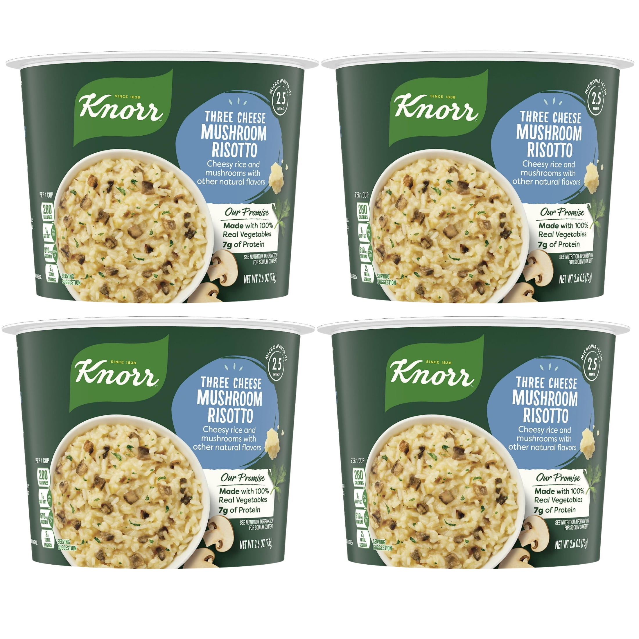 Mushroom Risotto 3 Cheese Cups Cheesy Rice 2.6 oz Ready to Eat Food for ...