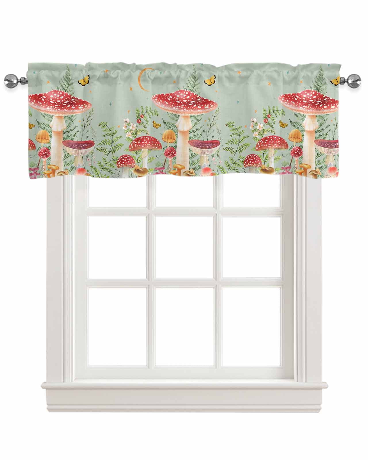 Mushroom Sage Green Linen Curtain Valance for Bedroom/Bathroom/Kitchen ...