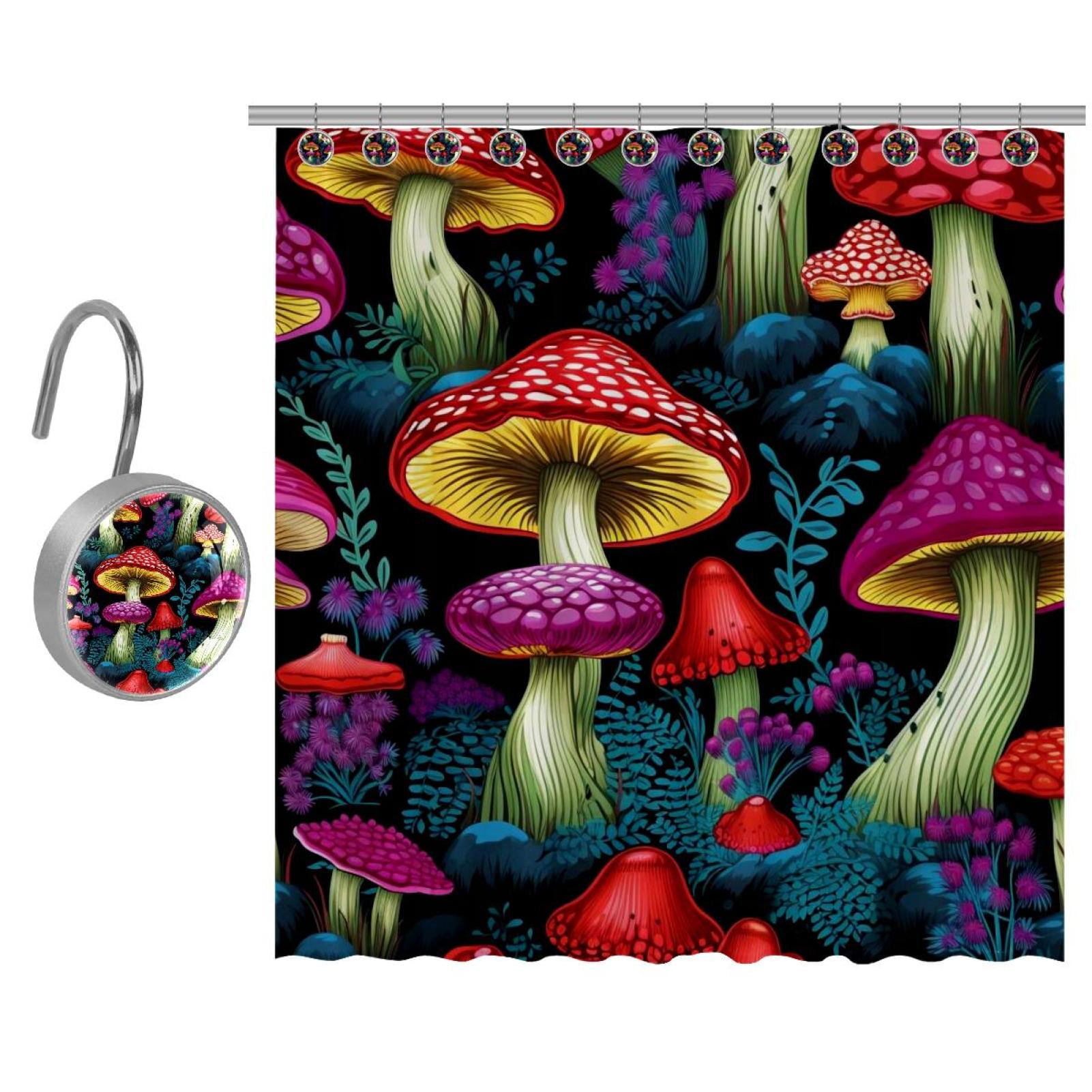 Mushroom Shower Curtain Set for Bathroom - Walmart.com