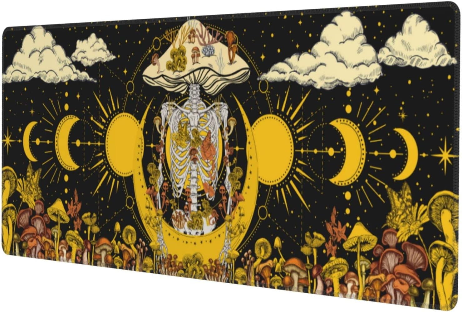 Mushroom Skeleton Moon Plants Gaming Mouse Pad XL, Large Extended ...