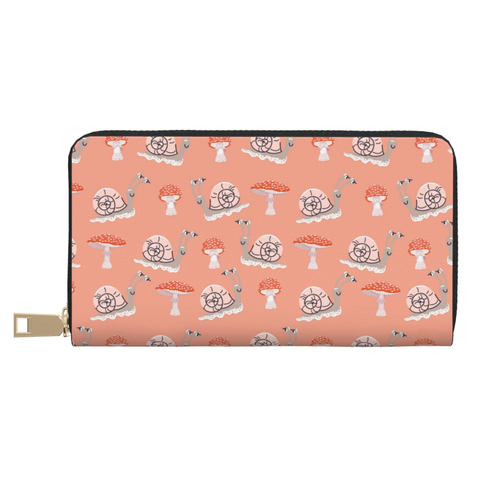 Mushroom Snails Wallet Women, Leather Bifold Multi Card Wallet, Women's ...